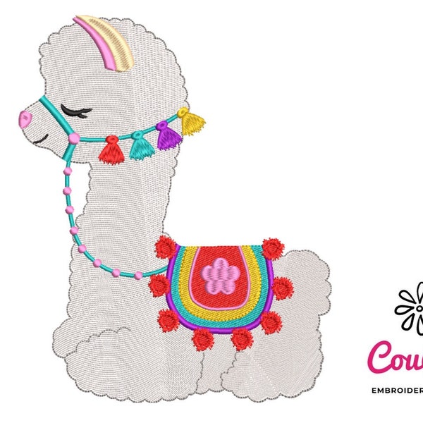 Llama Embroidery Design - Etsy