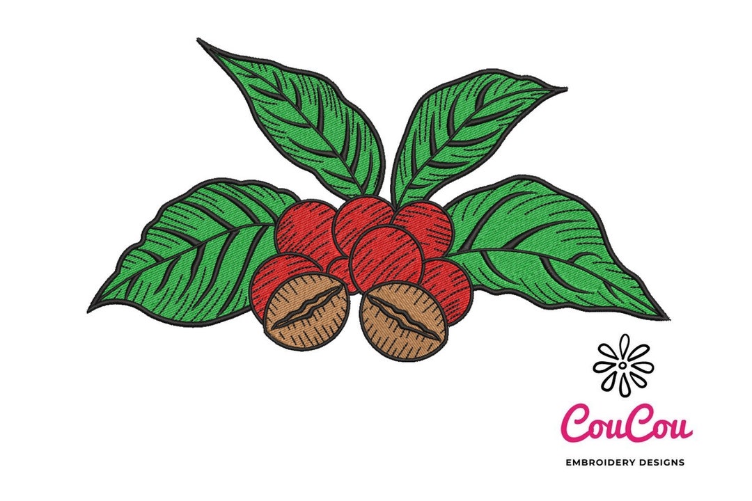 Coffee Plant Embroidery - Machine Embroidery Design, Embroidery ...