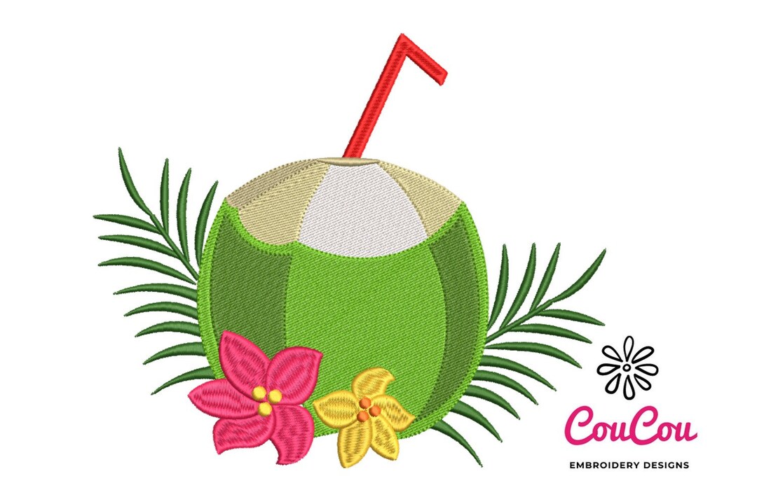 Coconut Water Embroidery - Machine Embroidery Design, Embroidery ...