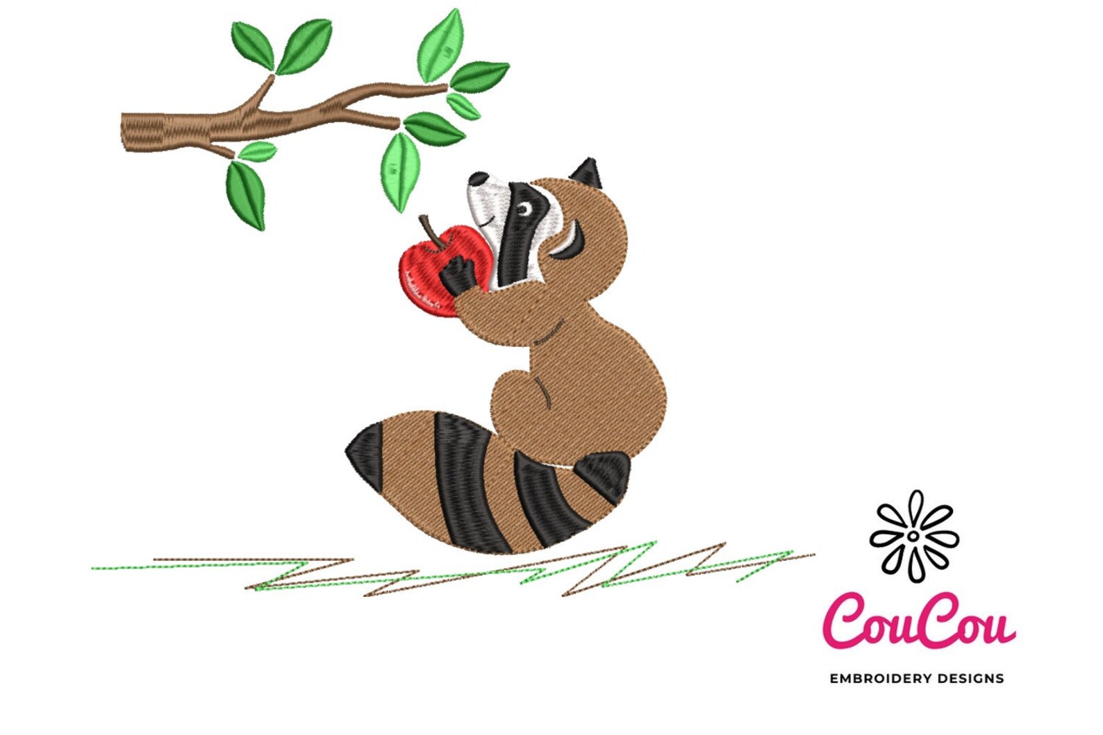 Cute Raccoon Embroidery Machine Embroidery Design - Etsy