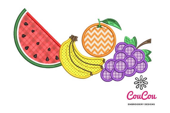Fruits Applique Machine Embroidery Design Embroidery - Etsy