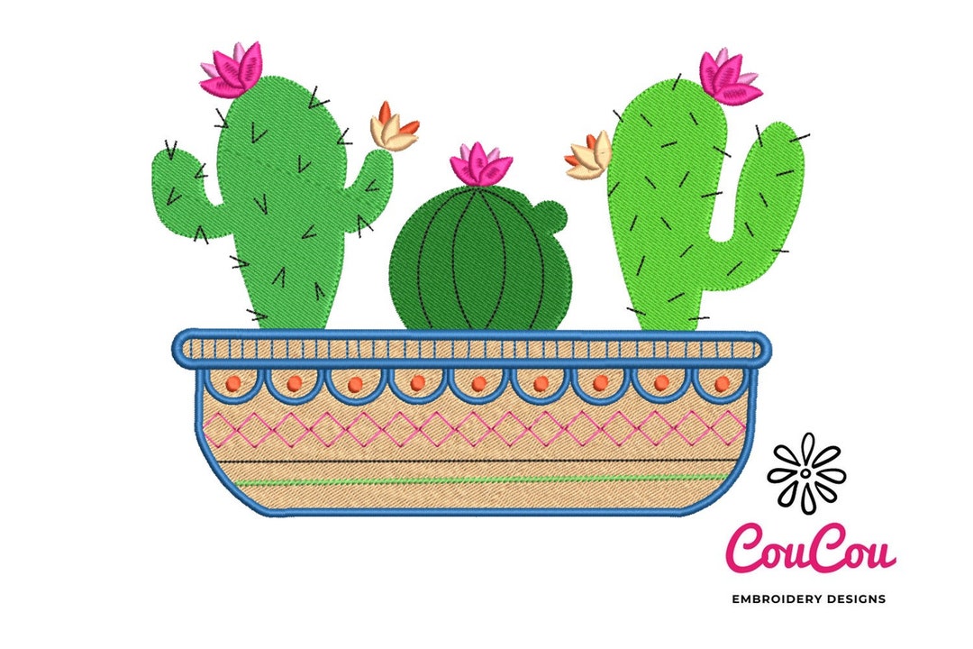 Cactus Embroidery - Machine Embroidery Design, Embroidery Patterns ...