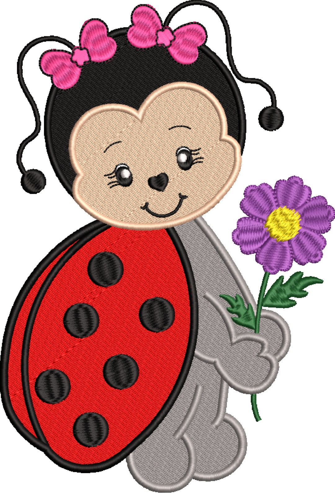Cute Ladybug Embroidery - Machine Embroidery Design, Embroidery ...