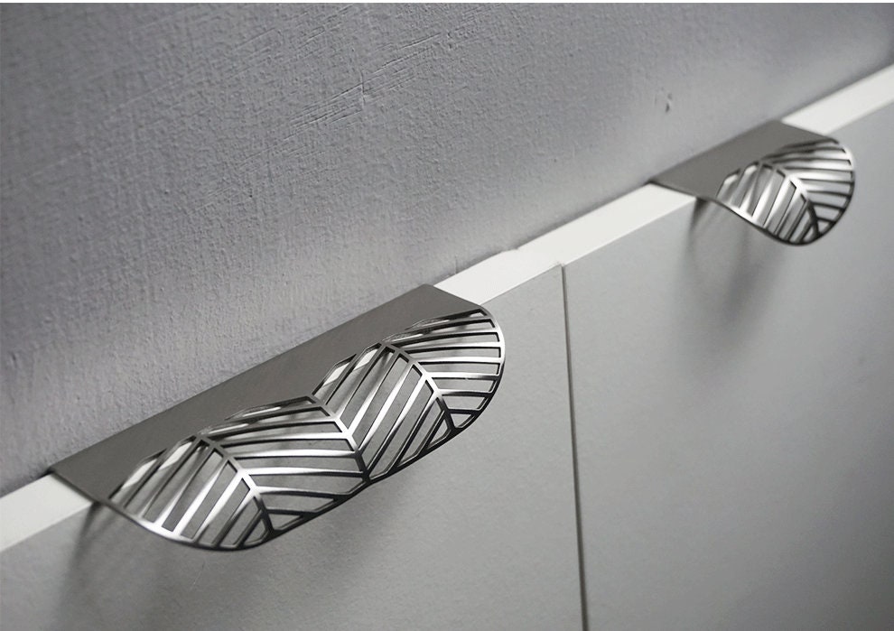 Creative Leaf Invisible Handle Hollow Design Hidden Brass | Etsy