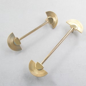Solid Brass Cabinet Handles Fan-shaped Kitchen Cabinet Pull - Etsy
