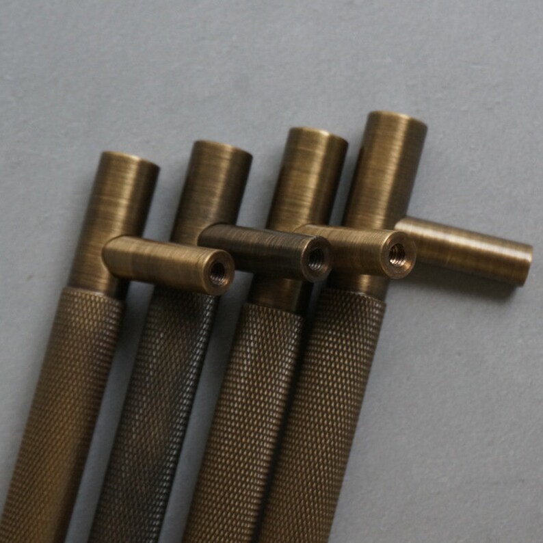 Solid Brass Antique Bronze Knurled Cabinet Handle Nordic - Etsy