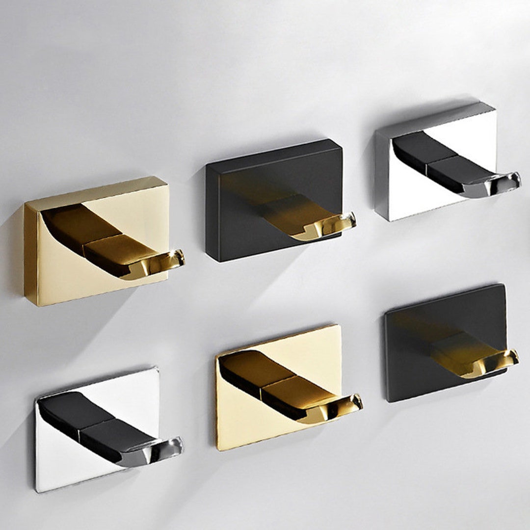 Modern Square Brass Metal Hooks Gold Silver Wall Hooks Black - Etsy