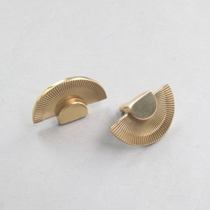 Solid Brass Cabinet Handles Fan-shaped Kitchen Cabinet Pull - Etsy