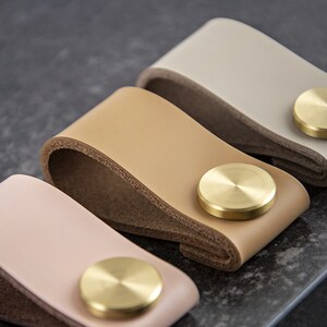 Leather Cabinet Handle Pulls Leather Drawer Knobs Handmade Leather Cabinet Handles Dresser ...