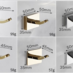 Modern Square Brass Metal Hooks Gold Silver Wall Hooks Black - Etsy