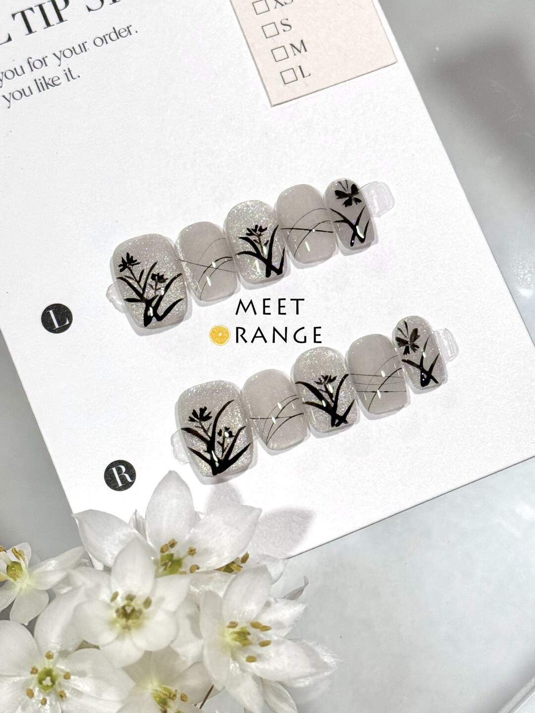 32-chinese Style Nails, Handpainted Nails, Wash Painting Nails, Press ...