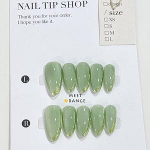 163 - Green Cat Eye Press on Nails | Handmade Glitter Nails | Shiny ...