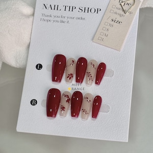 27 - Chinese Style Red Nails | Party Nails | Hand Painted Nails | Press ...
