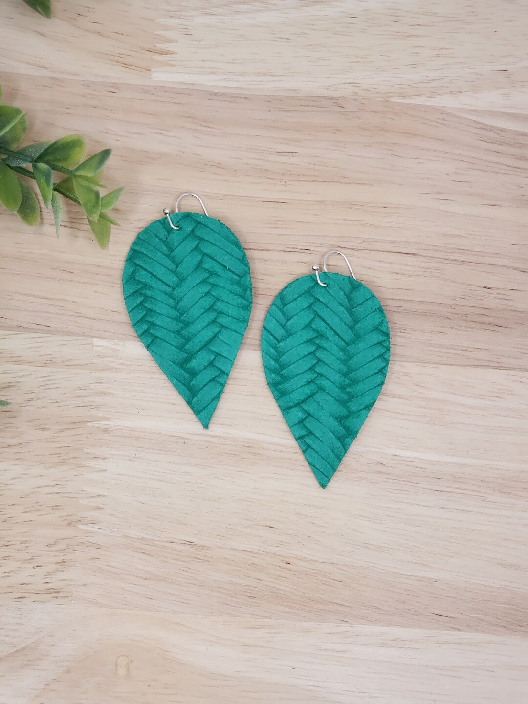 Emerald Jade Green Leaf Earrings Emerald Green Earrings Dangle