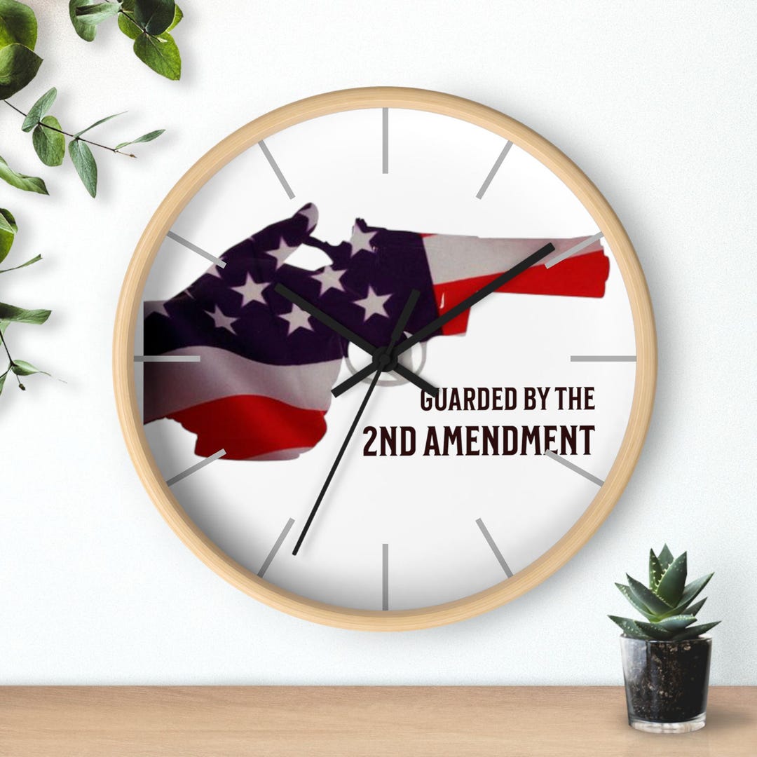 Guarded by the 2nd Amendment Wall Clock, Patriotic Wall Clock, Patriot Decor, Perfect Gift for ...