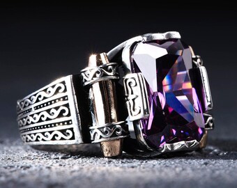 Mens Purple Stone Ring - Etsy