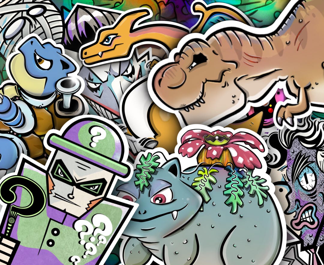 Jumbo 10 Vinyl Sticker Pack Includes 5 Batman Villain Stickers, 3 ...