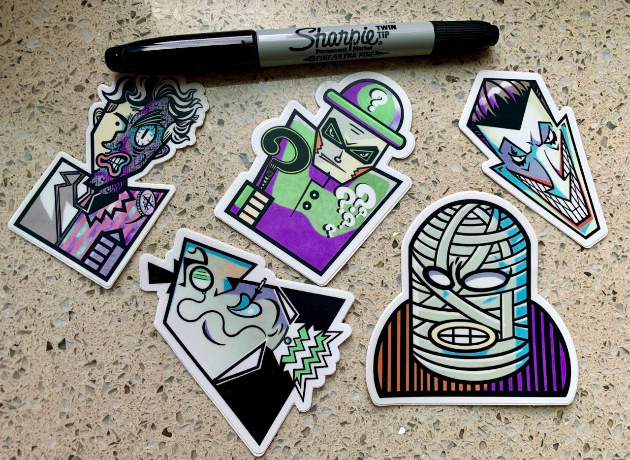 Batman Villains Die-cut Matte Vinyl Sticker Pack, Gotham’s Rogues ...