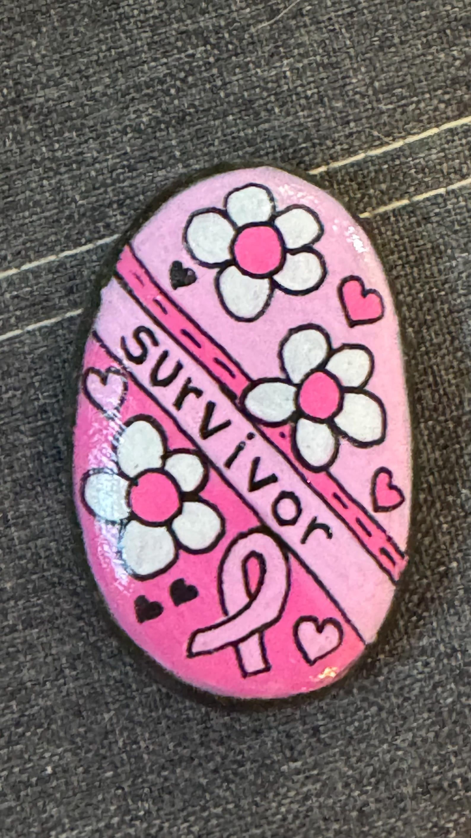 Breast Cancer Survivor Painted Rock – 2.5” Inspirational Gift - Etsy