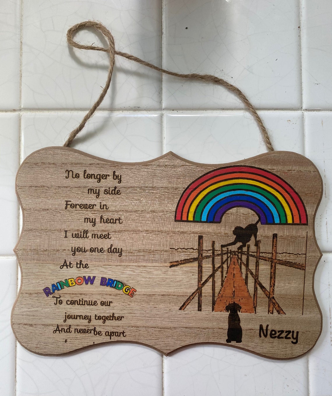 Rainbow Bridge Plaque Dog Memorial Dogs Meeting Gift | Etsy