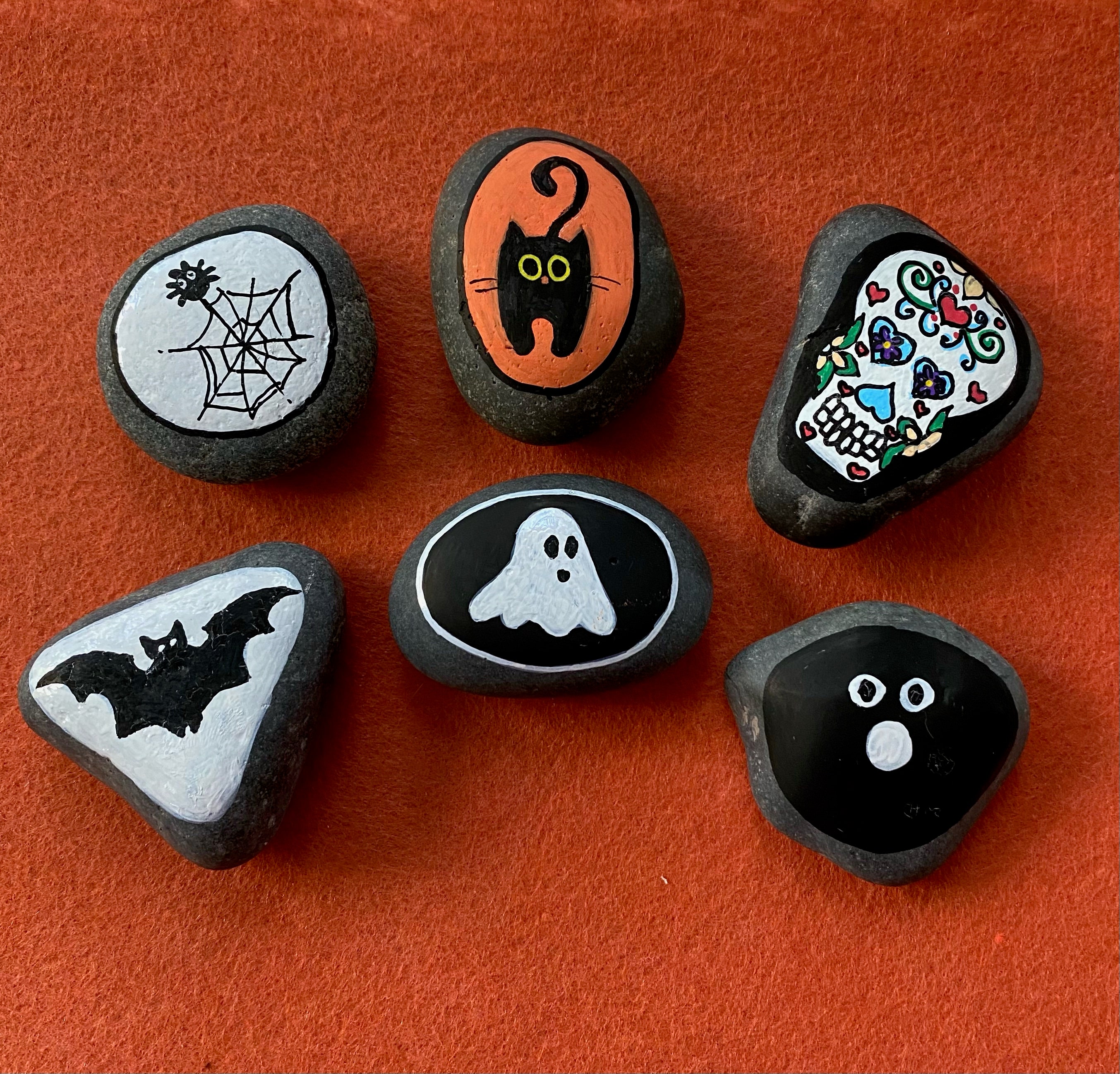 Halloween Rocks / Holiday / Gift / Whimsical Rock / Hand Painted Rocks ...
