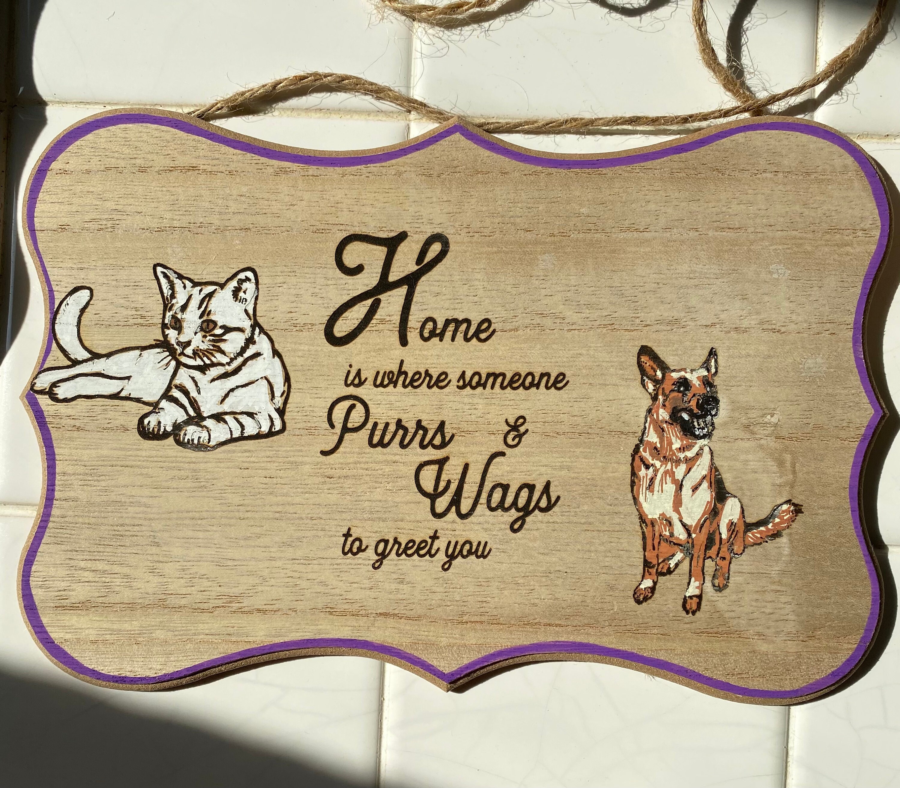 Cat Plaque Dog Plaque Home Plaque Laser Engraved Unique | Etsy