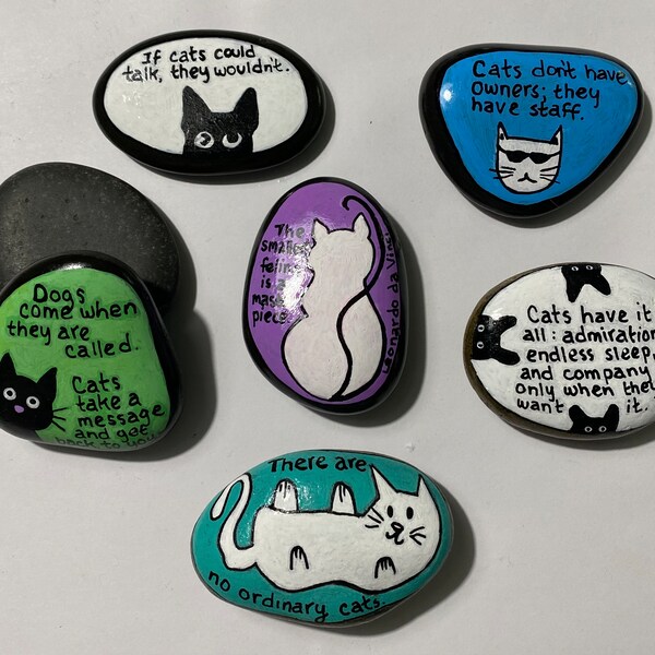 Painted Rocks Cats - Etsy