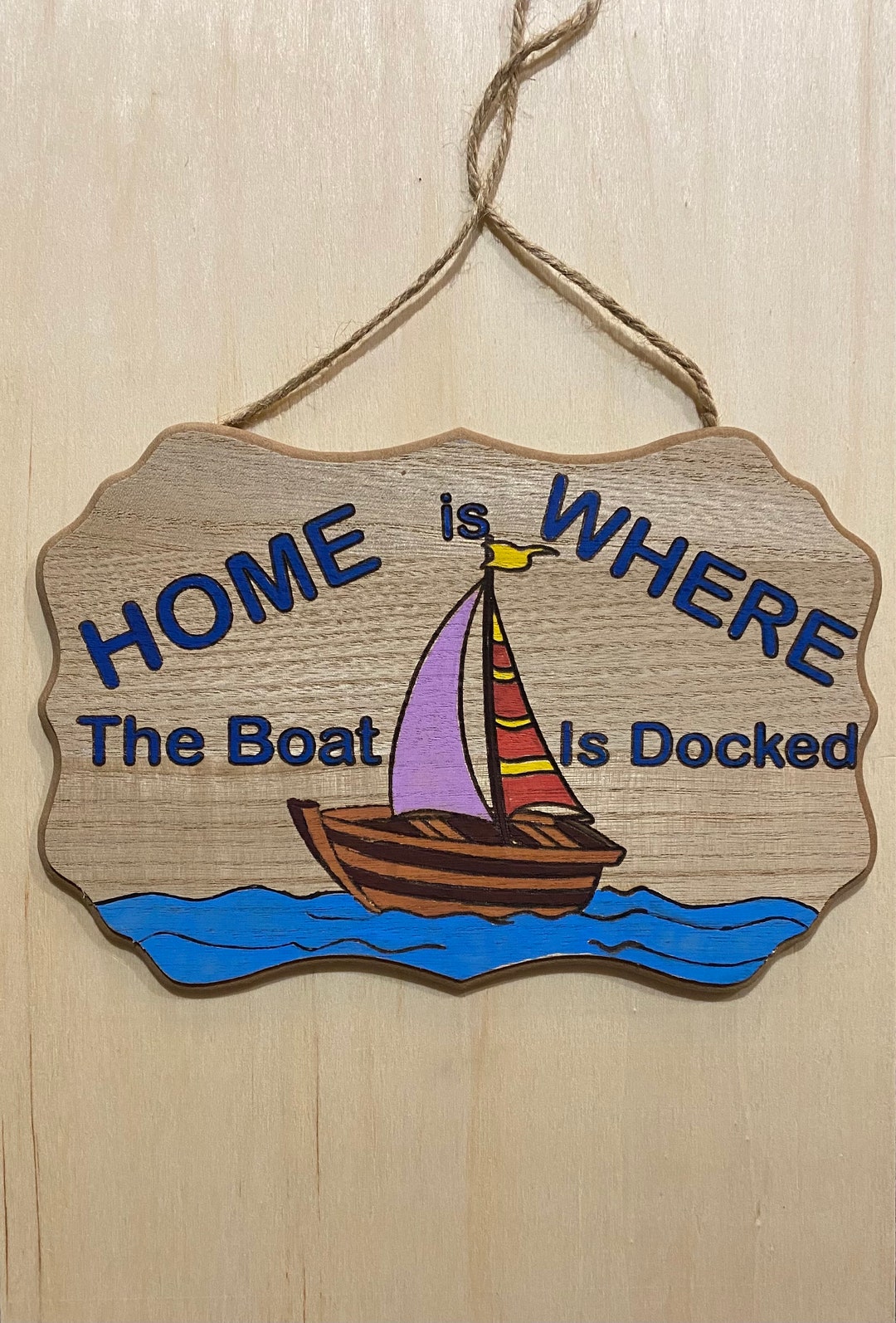 Home is Where the Boat is Docked Sign - Personalized Boating Sign - Etsy