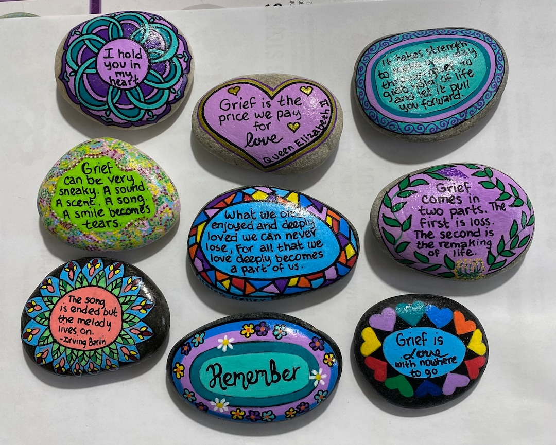 Grief and Loss Rocks/ Remembrance Rocks/grief Rocks/ Sympathy Rocks ...