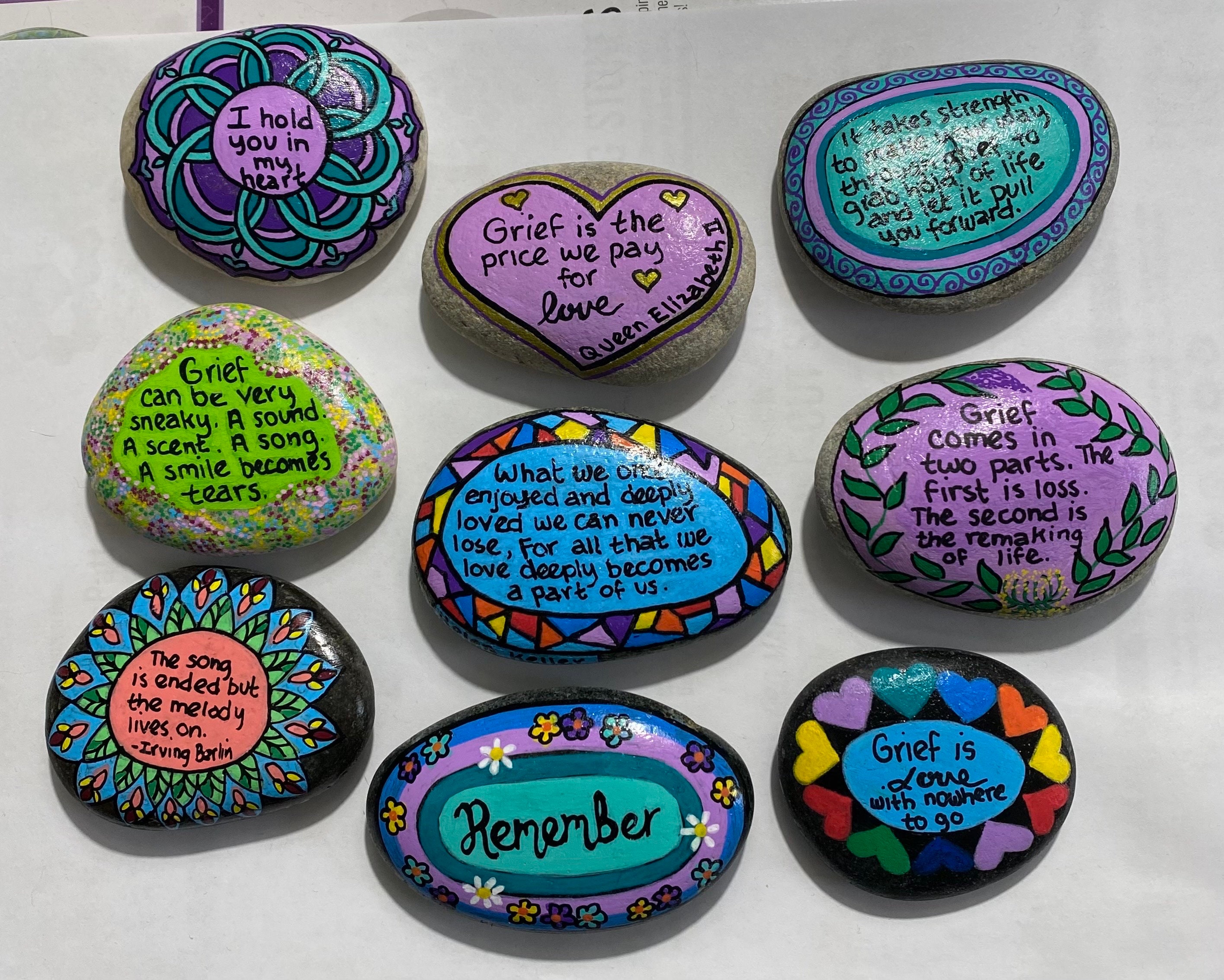 Grief and Loss Rocks/ Remembrance Rocks/grief Rocks/ Sympathy Rocks ...