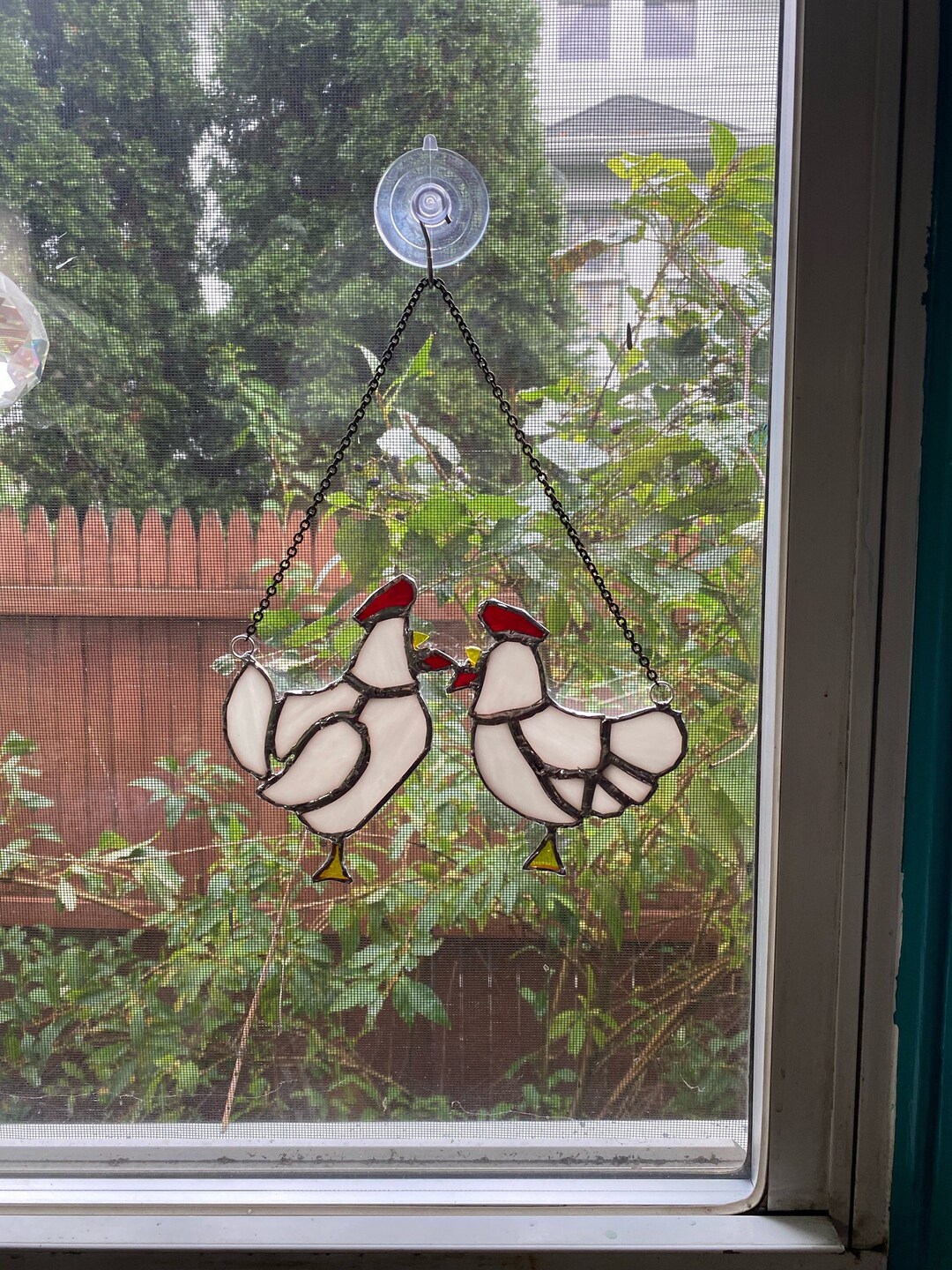 Stained Glass Chicken Suncatcher - Etsy
