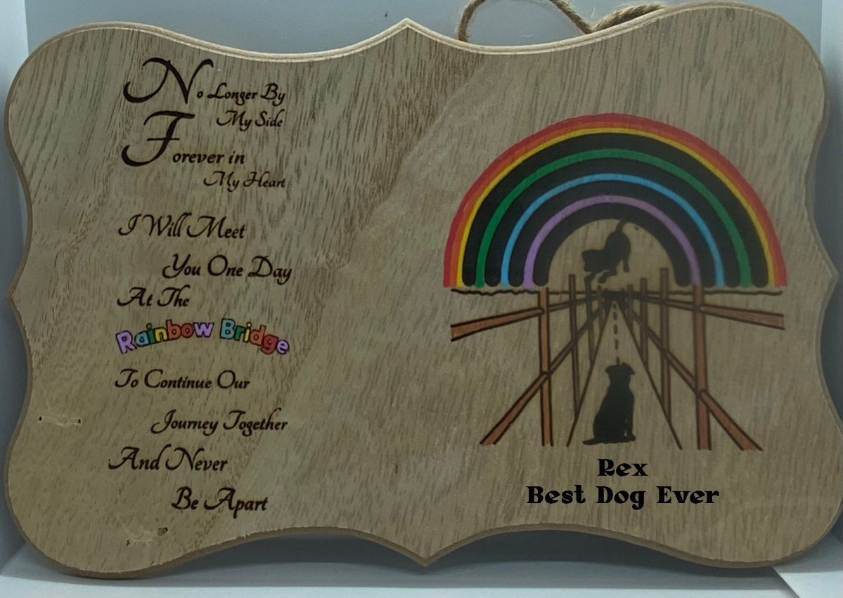 Rainbow Bridge Plaque Dog Memorial Dogs Meeting Gift - Etsy