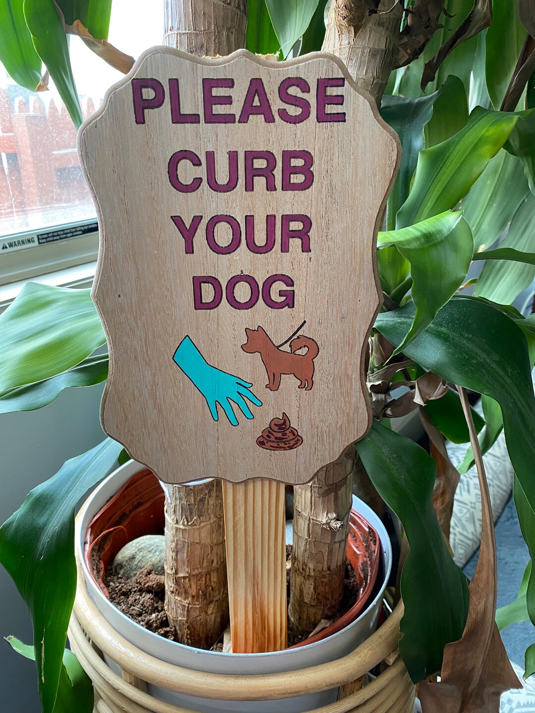 Please Curb Your Dog Pet Stake, Dog Yard Stake, Curb Your Dog Stake ...