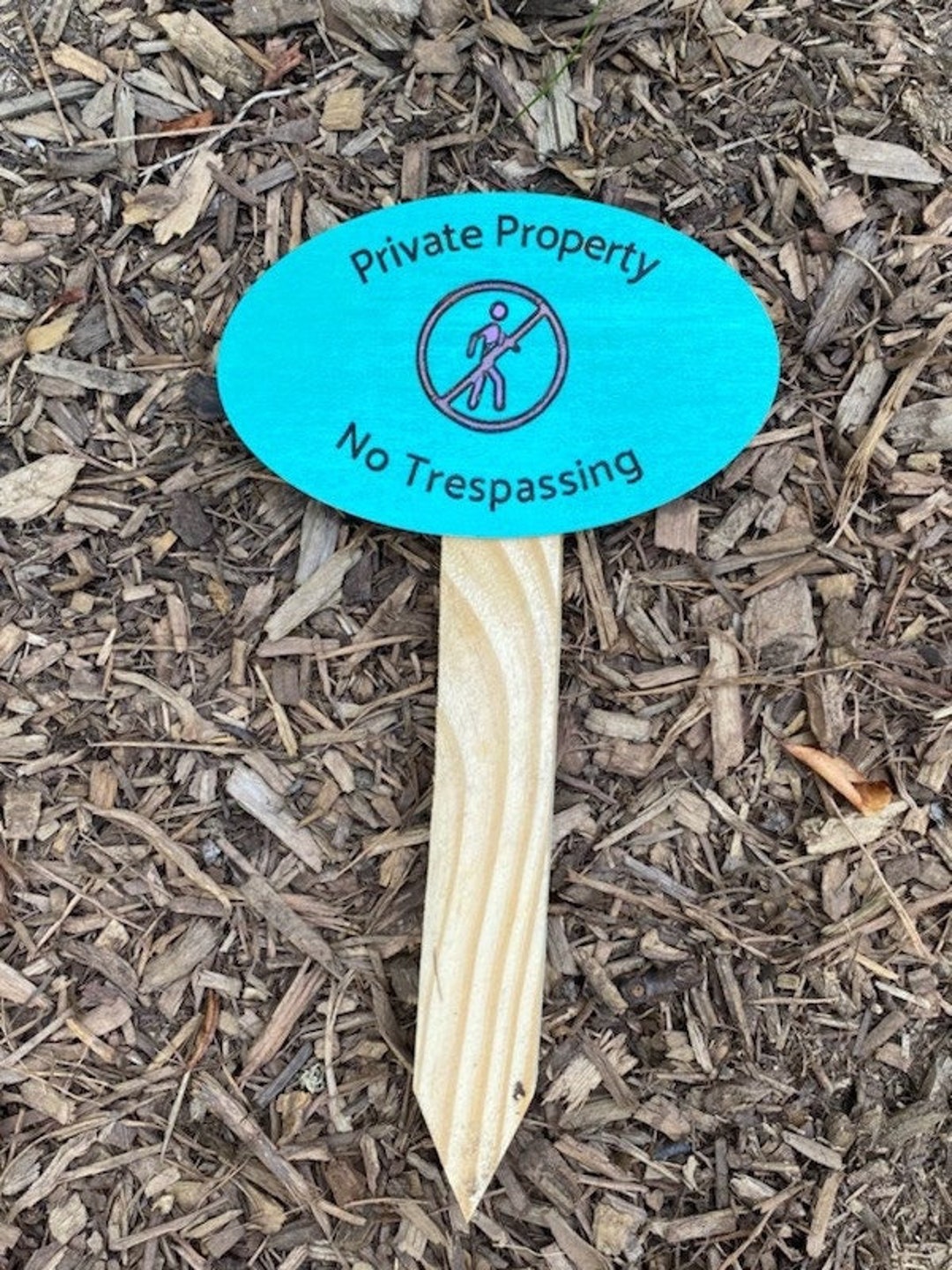 No Trespassing Sign/ Laser Engraved / No Walking Sign / Lawn Display ...