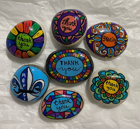 Thank You Rocks Paperweight Gracias Rocks Someone - Etsy