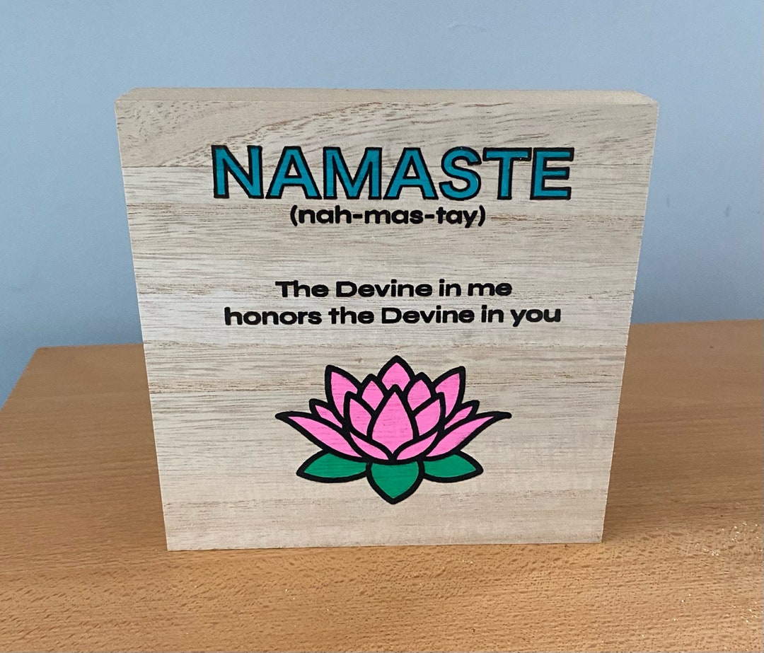 Namaste, Namaste Sign, Yoga Sign, Meditation Sign, Office Decor, Friend ...