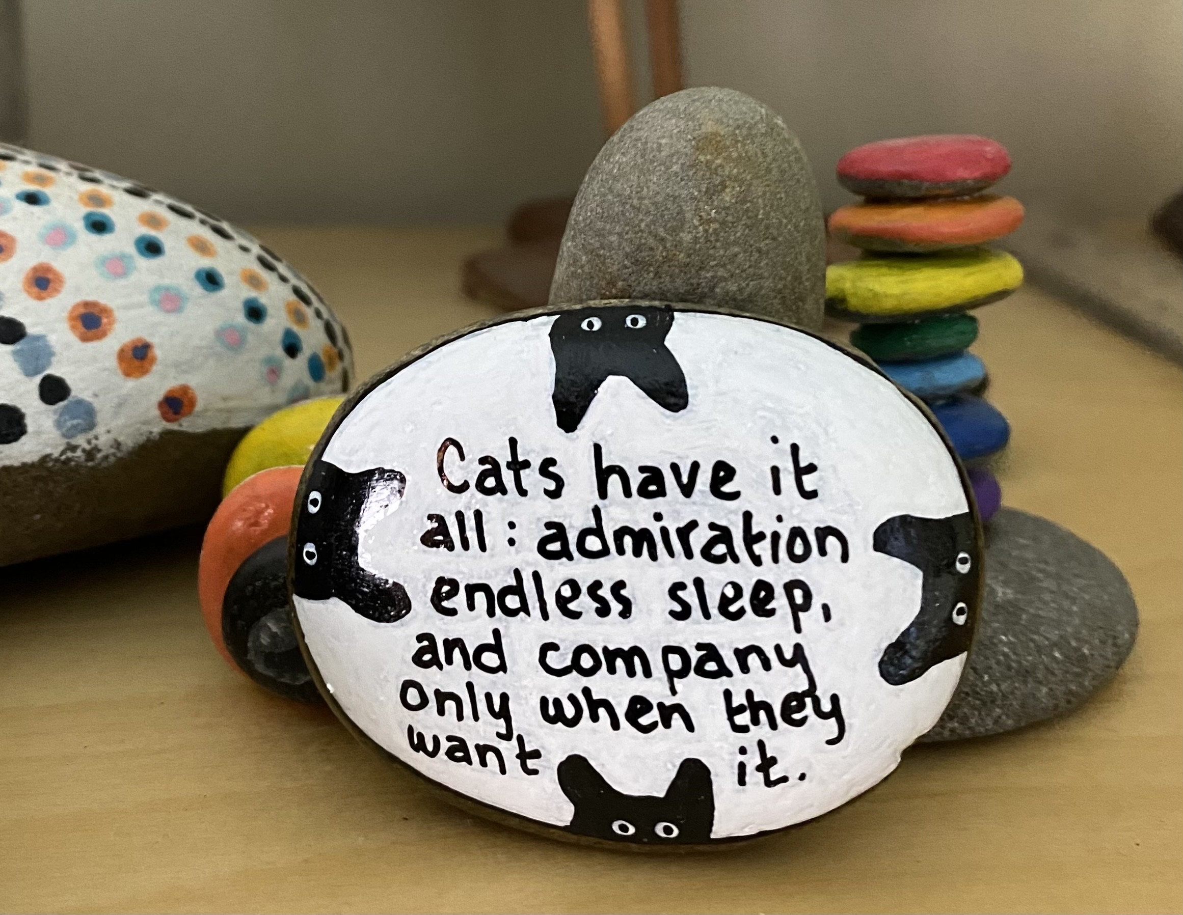 Cat Rocks / Animal Rocks / Gift Rocks / Cat Lover / Gray Cat / - Etsy
