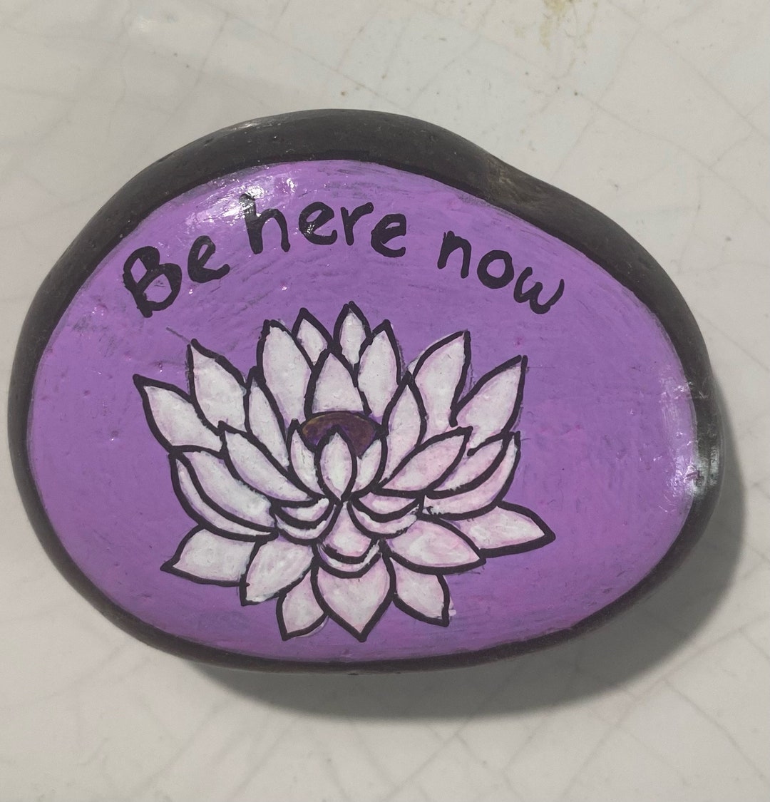 Colorful River Rock Lotus Flower Gift Inspirational Gift Be - Etsy