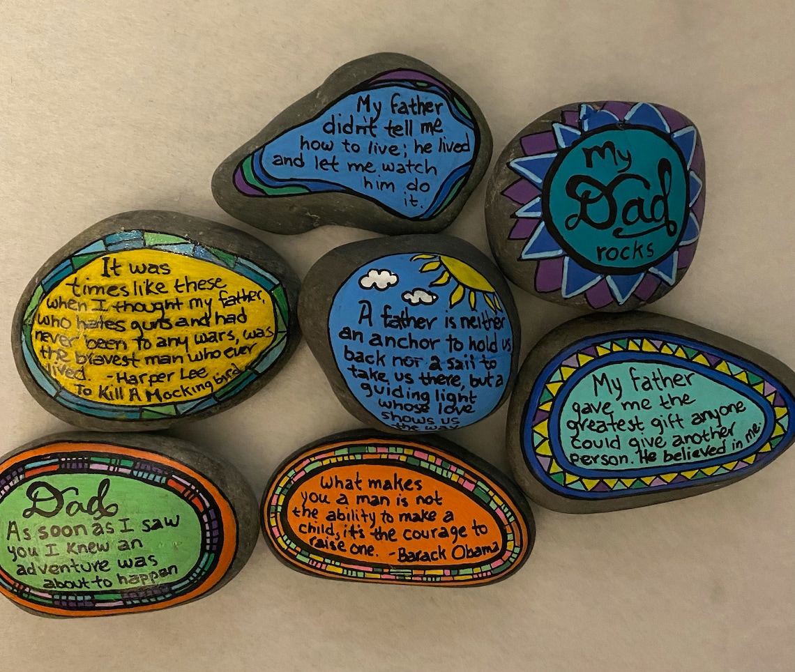 Dad Rocks / Rocks for Dad / Unique / Gift / Celebration / Pops - Etsy