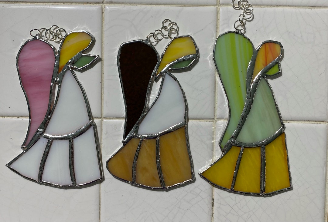 Stained Glass Angel Suncatcher, Tree Ornament, Christmas Decoration ...
