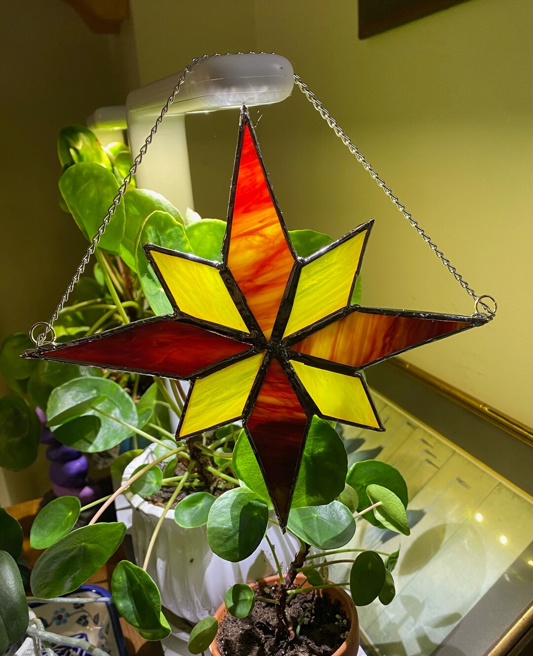 Stained Glass Bethlehem Star Suncatcher, Tree Ornament, Christmas ...