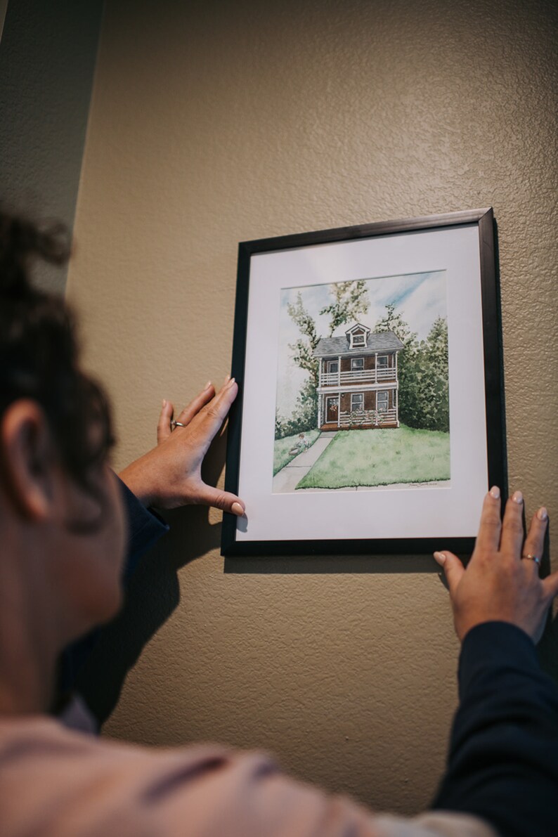 HAND PAINTED Watercolor House Portrait, Realtor Gift Basket, House ...