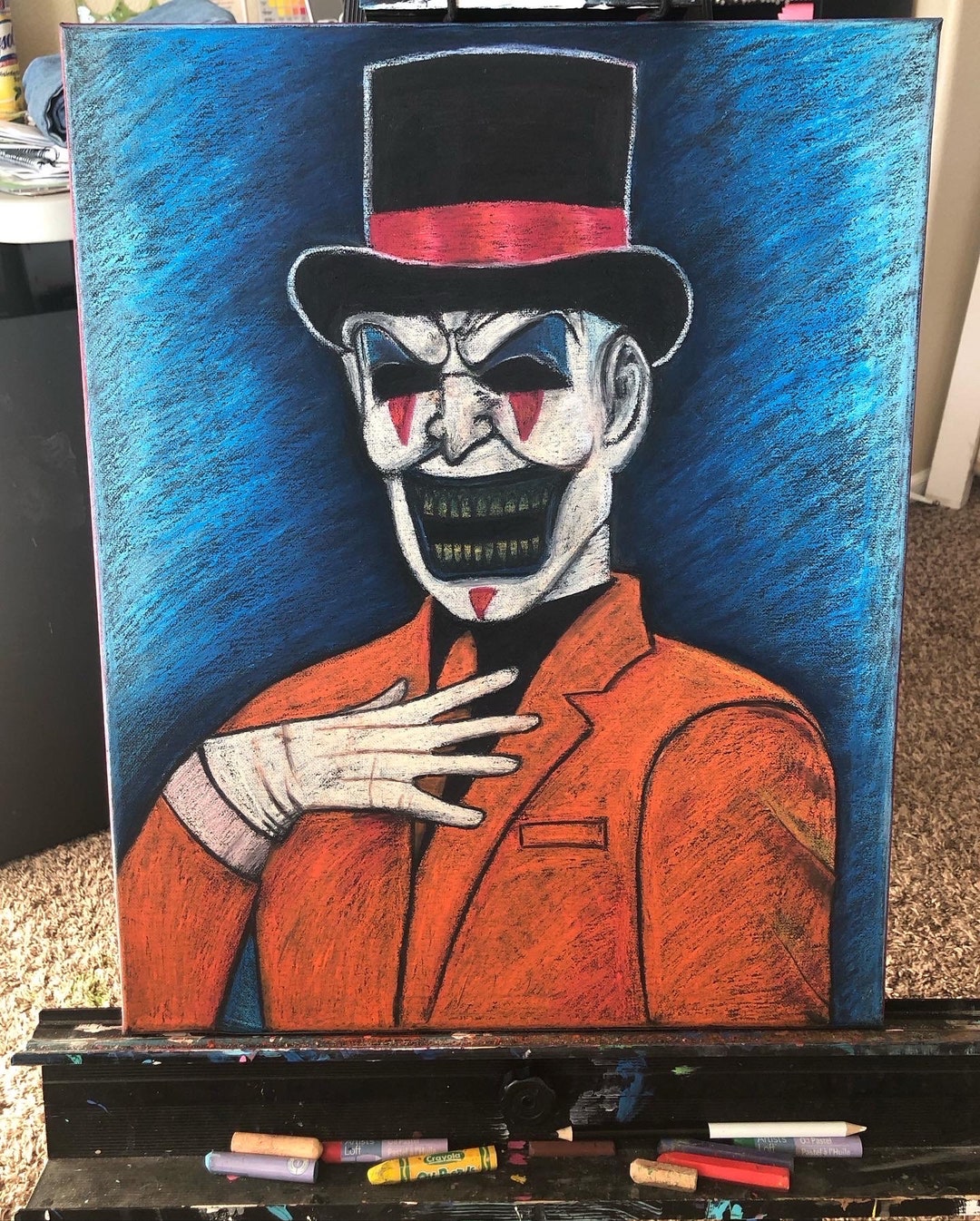 The Jester Oil Pastel - Etsy