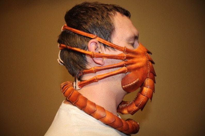Alien Costume Leather Facehugger Mask From Alien | Etsy