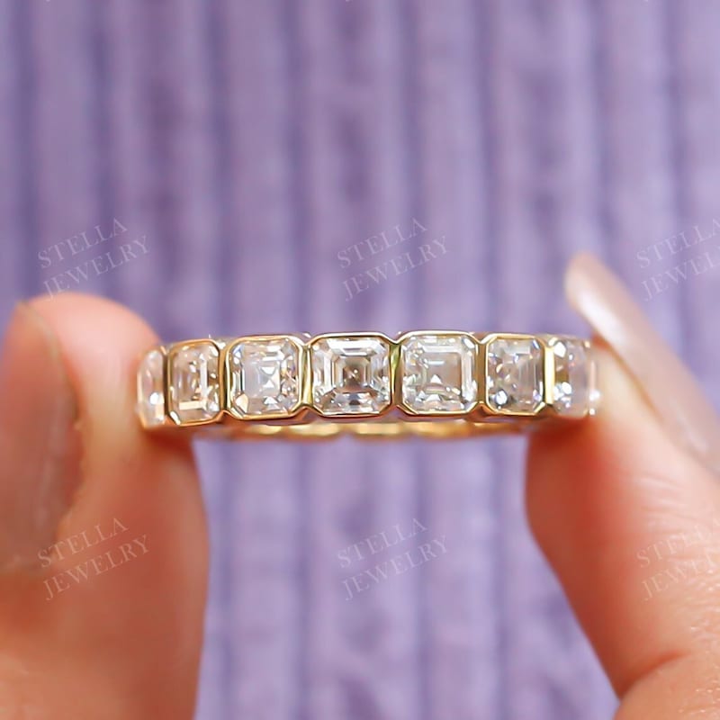 Asscher Wedding Band - Etsy