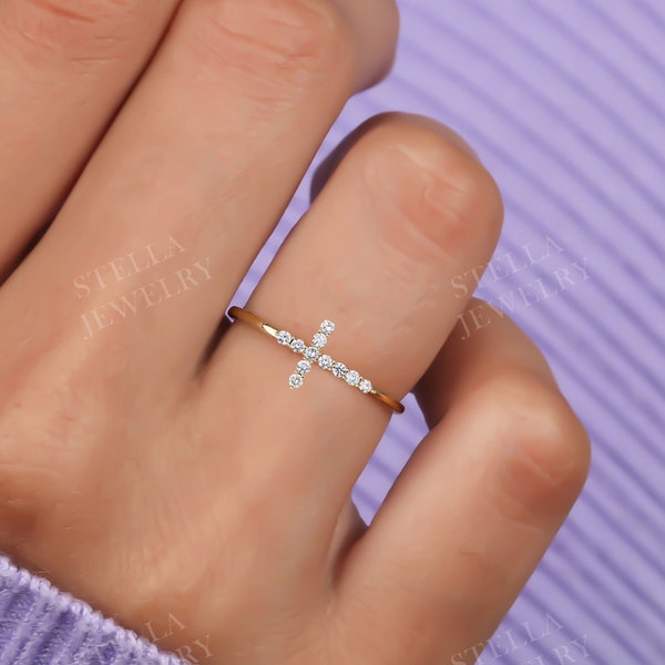 Sideway Cross Ring - Etsy