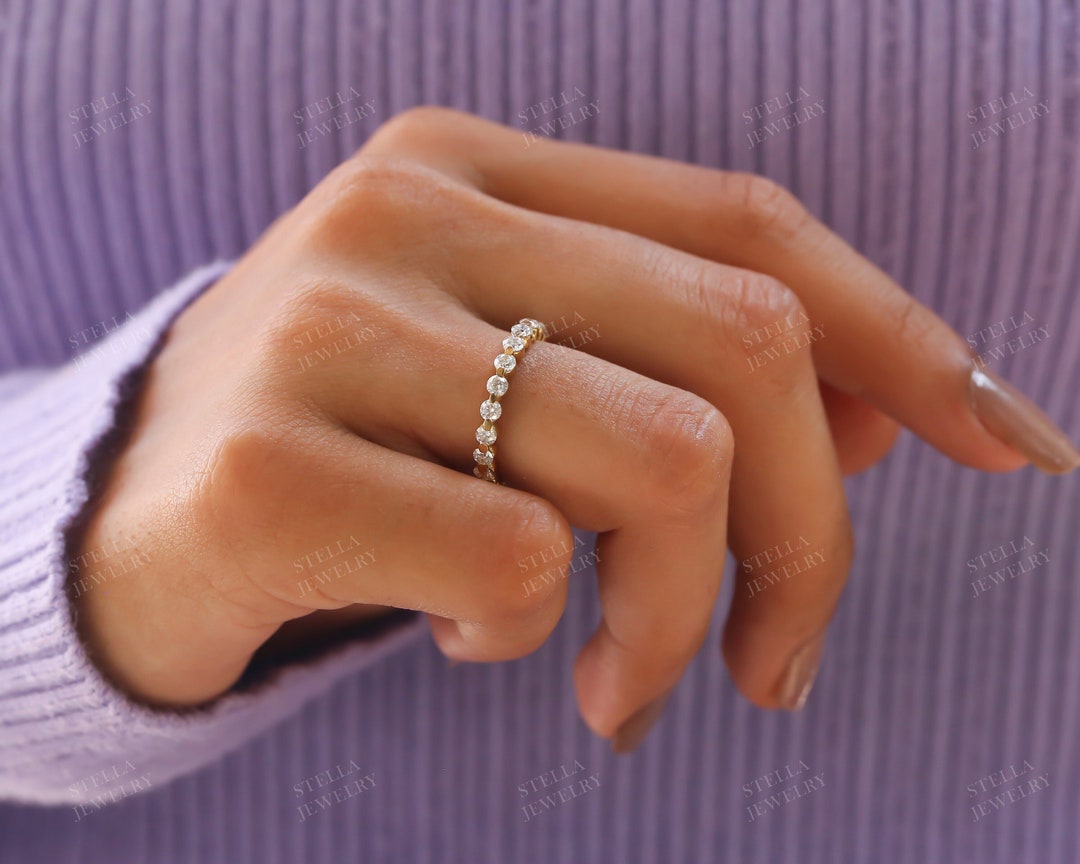 Floating Bubble Wedding Band Full Eternity Band 14K Solid Gold - Etsy