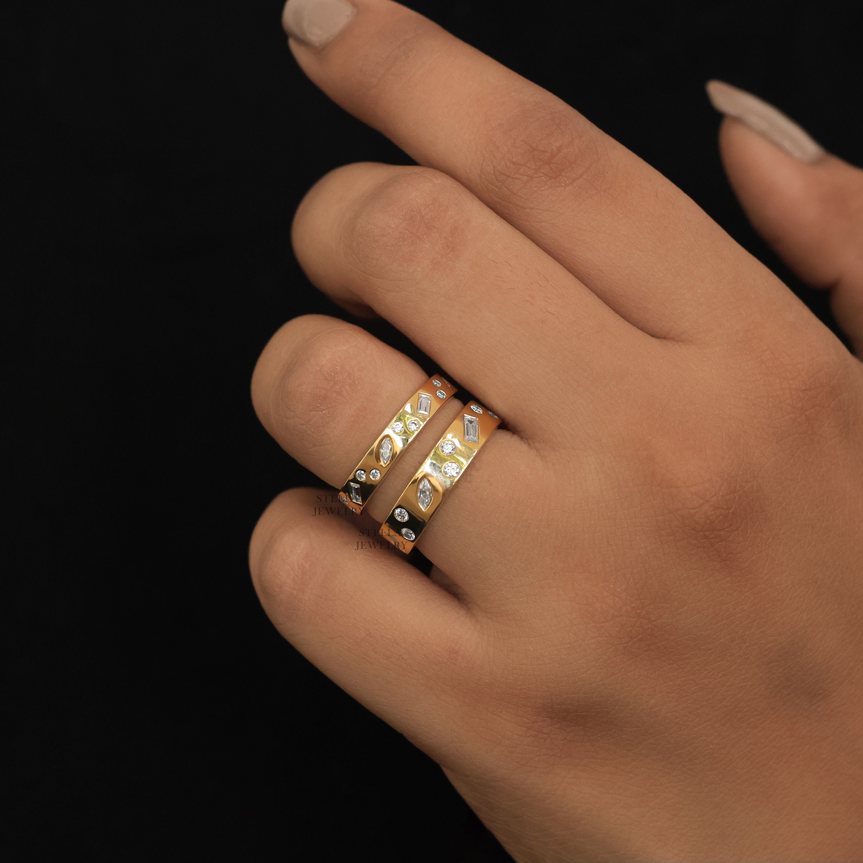 Lab Diamant Band Pinky Versprechen Ring Labor Diamant Minimalist Ring ...