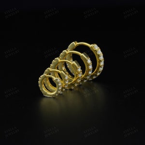 Lab Diamond Hoop Earrings Cartilage Earring Hoop Small Hoop Earrings ...