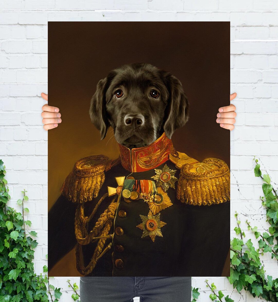 Custom Pet Portrait, Royal Pet Portrait, King Pet Portrait, Military ...